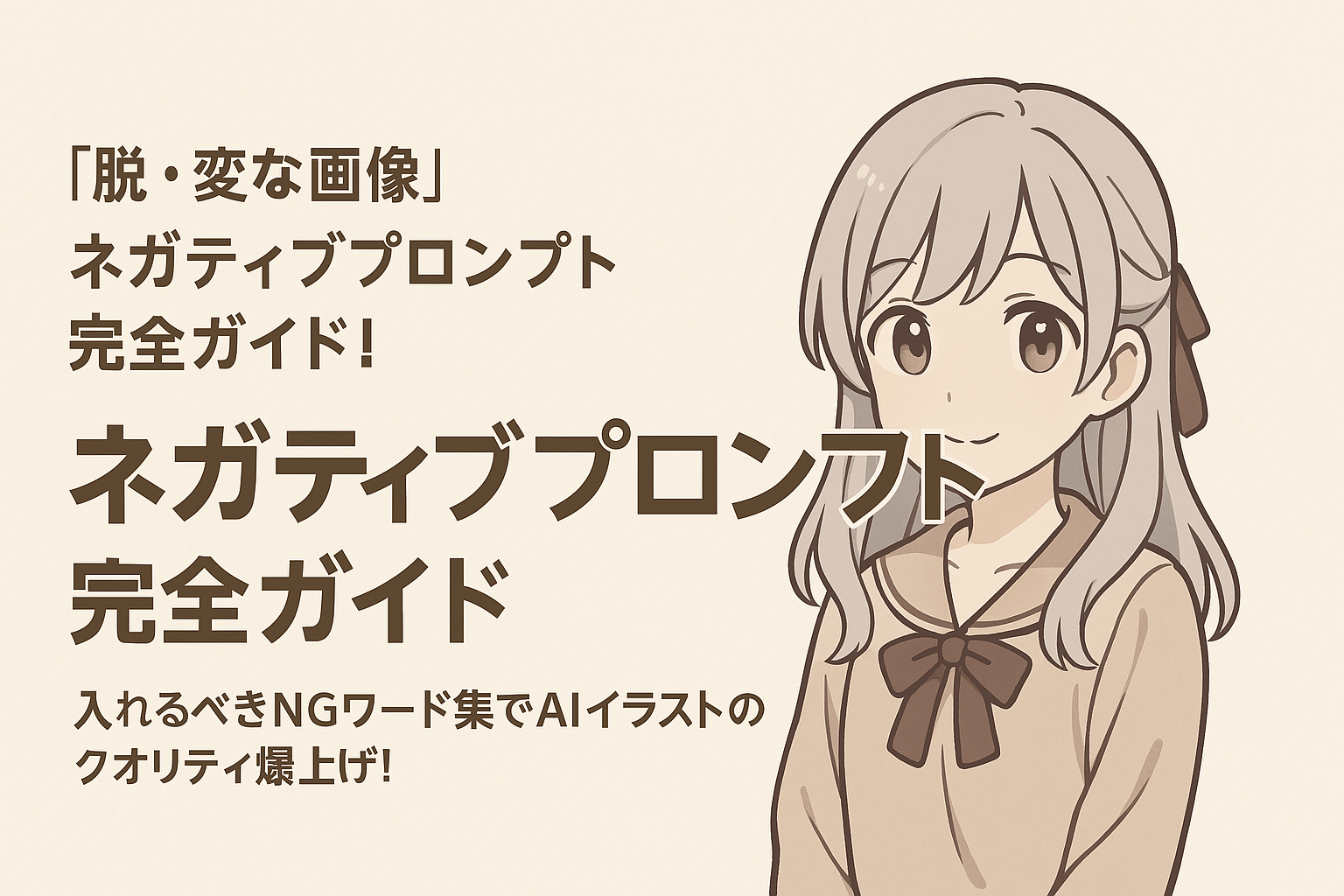 画像生成AIの画質向上！ネガティブプロンプト使い方＆NGワード集【変な絵を回避】